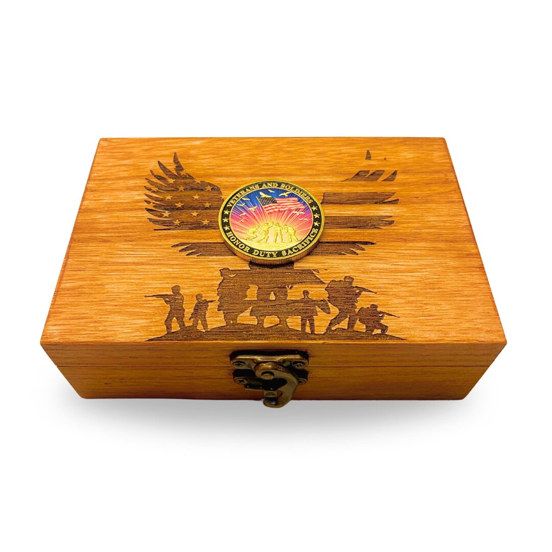 Veteran Gift, Commemorative Appreciation Wooden Keepsake Box, Maple ...