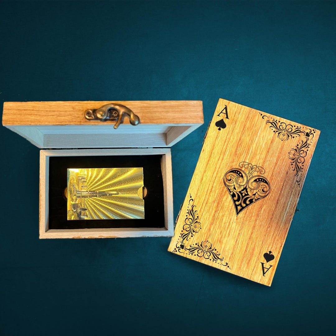 Wooden Game Playing Cards Storage Protective Case Box, Personalized ...