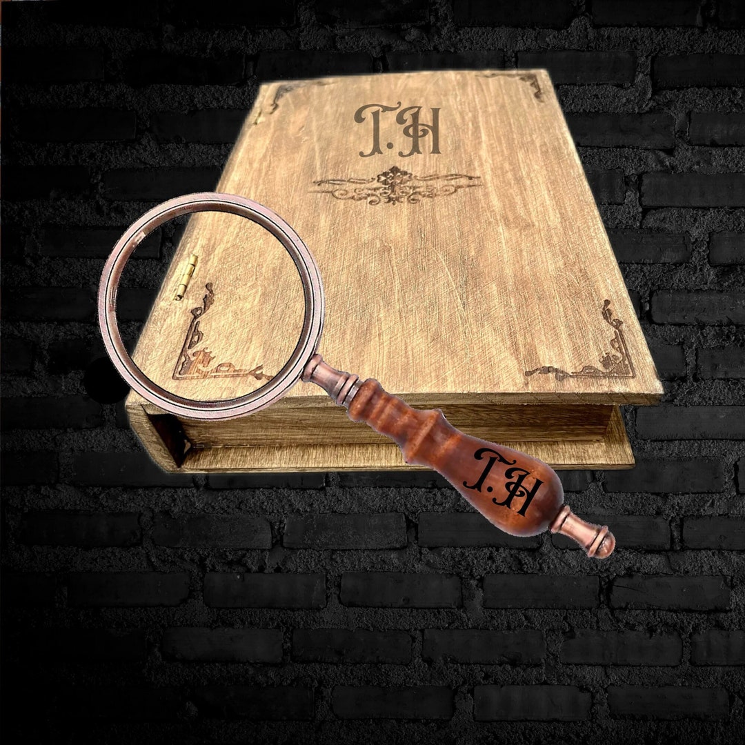Custom Name Engraved Wood Magnifying Glass, Retro Optical Glass ...