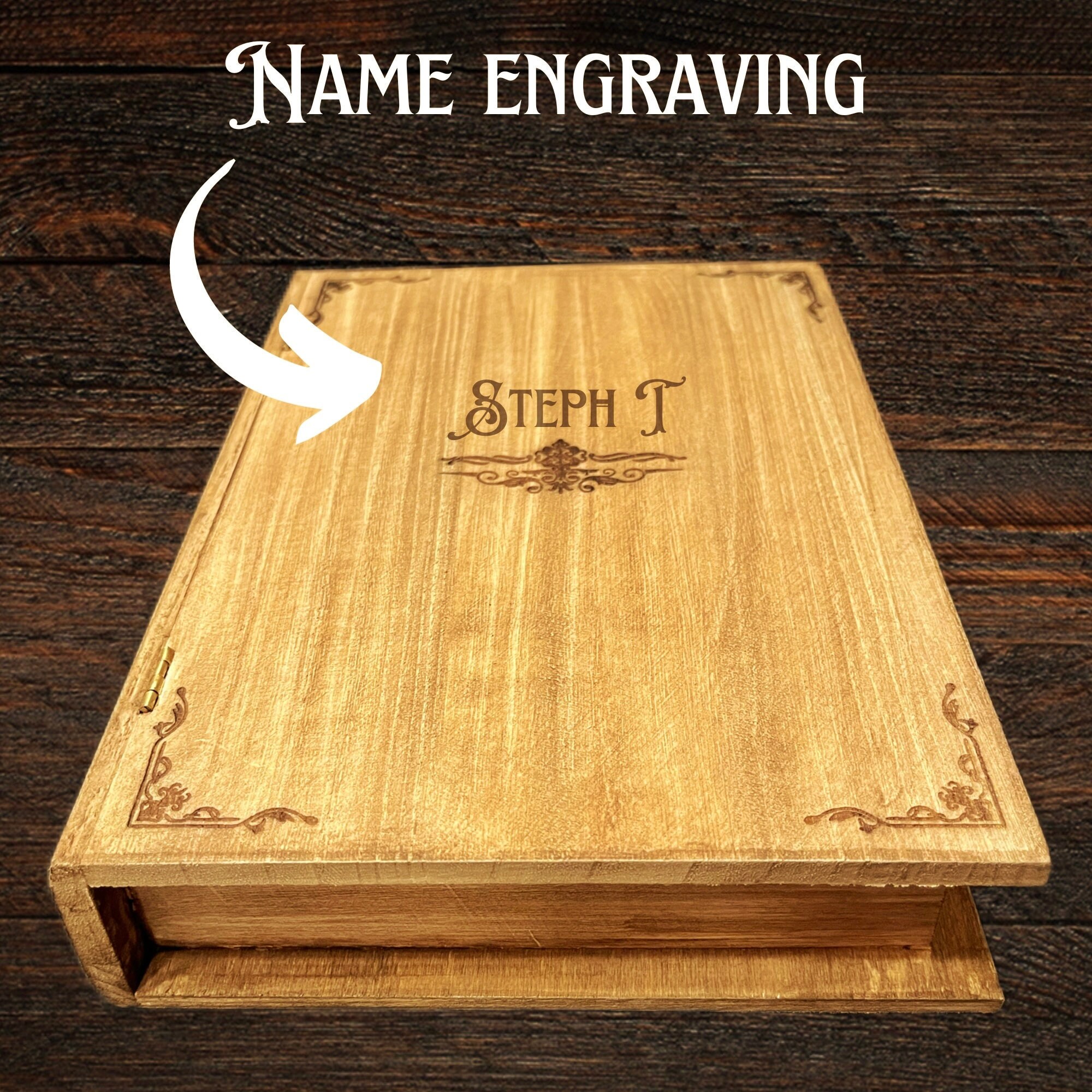 PERSONALIZED GIFT, Openable Book Box, Wood Fake Book Storage, Victorian ...