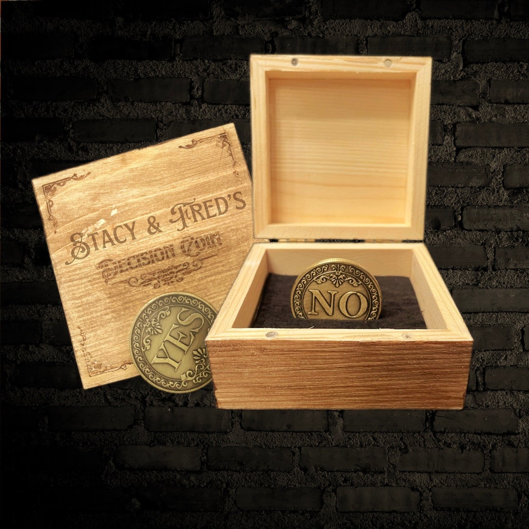 Decision Coin With Box, Personalized Decision Coin Engraved, Keepsake ...