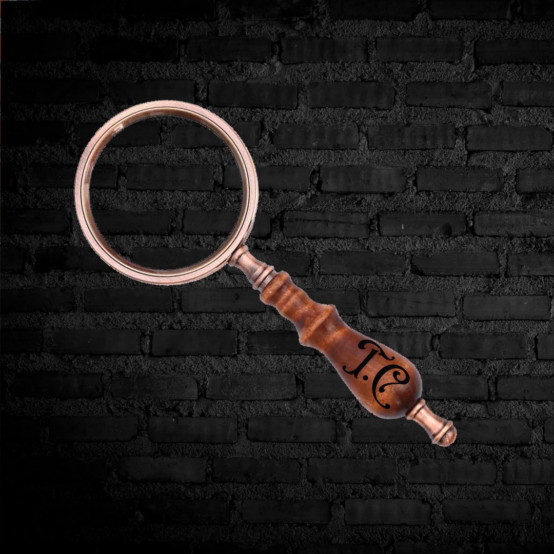 Wood Magnifying Glass With Engraved Name, Retro Optical Glass Magnifier ...
