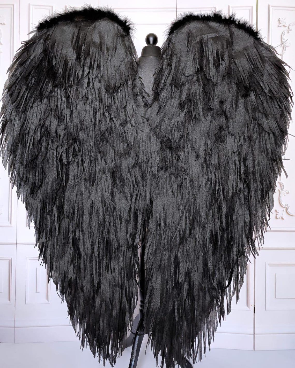 Ostrich Feather Textile Fluffy Wings. Black. Variations of Colour ...