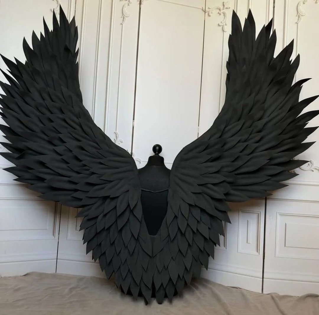 Black Matte Angel Wings, EVA Cosplay Costume, Photoshoot Prop ...