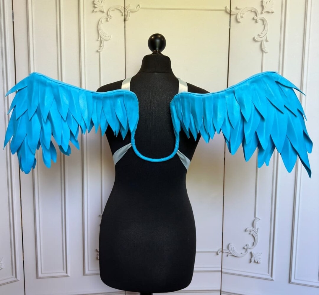 Flexible Blue Anime Wings: Cosplay Costume Accessory (14x14 Inch) - Etsy