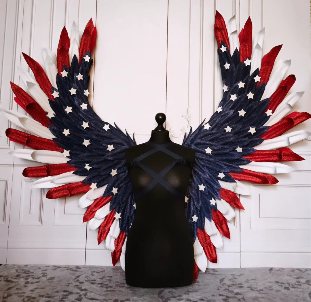 American Flag Wings, Blue, White, Red. Photoshoot, Cosplay, Party and ...