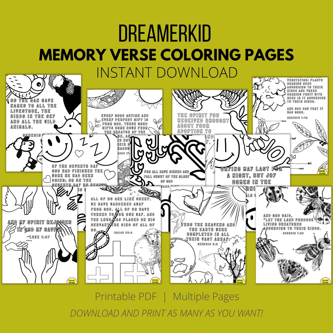 Memory Verse Coloring Pages; Bible Verse Coloring Pages; Digital ...
