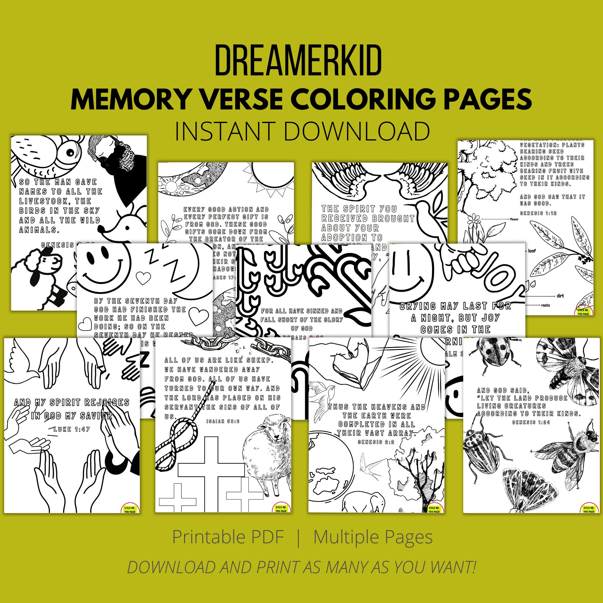 Memory Verse Coloring Pages; Bible Verse Coloring Pages; Digital ...