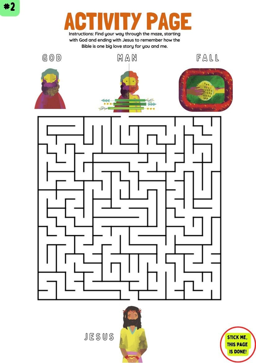 Bible Connection Maze Activity Page Etsy