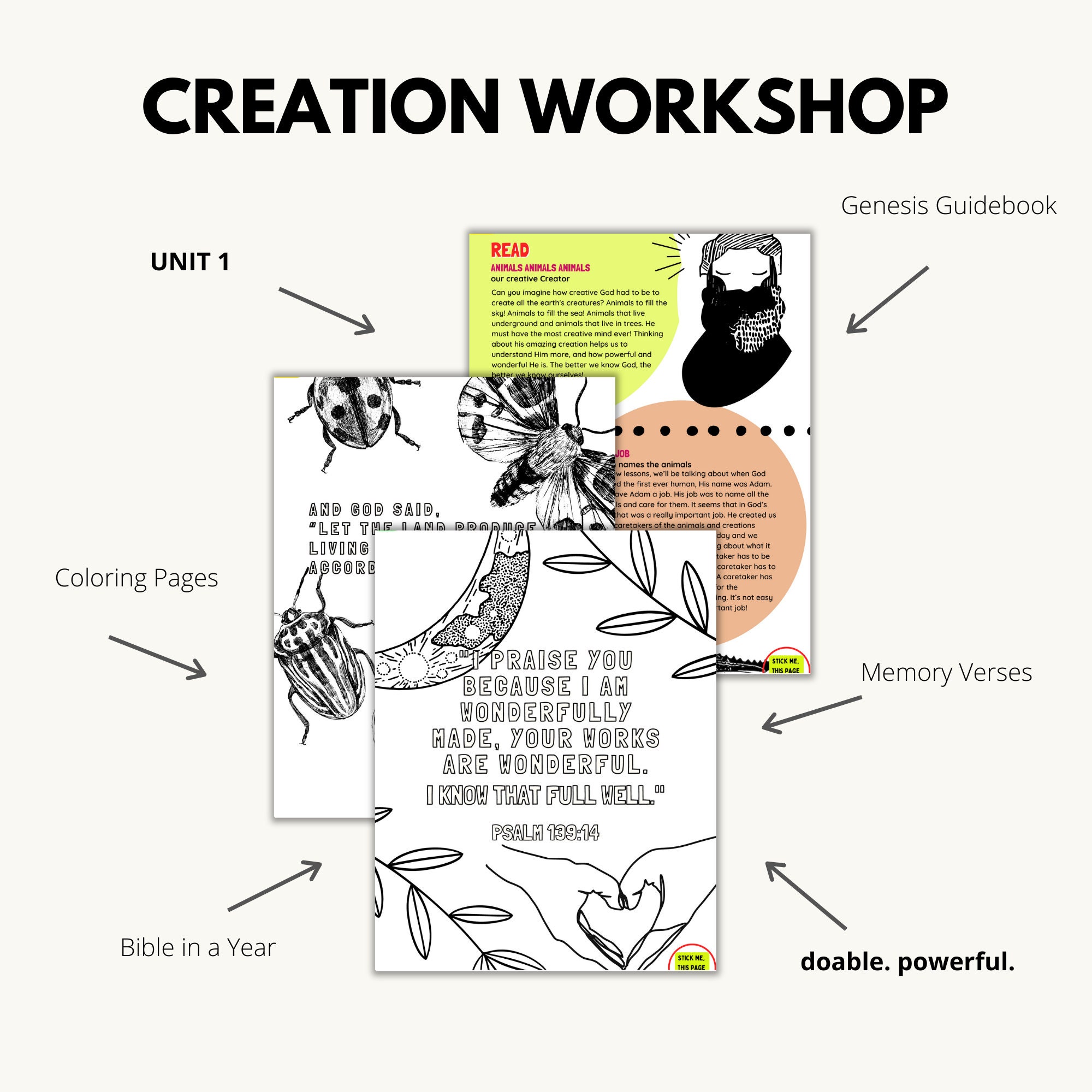 Genesis Bible Lesson, Guidebook W/ Coloring Pages; - DREAMERKID UNIT 1 ...