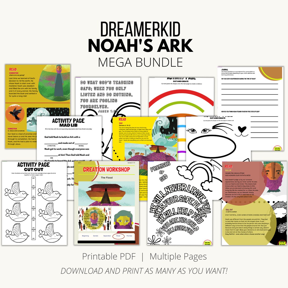 Noah's Ark Mega Bundle Genesis 6-9 Kids Bible Study W/ Journal ...