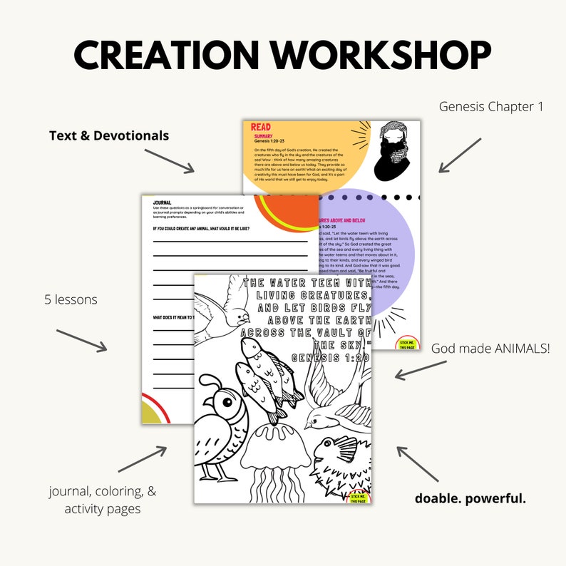 God Made Animals Creation Day 5 Lesson, Genesis 1 Bible Study W ...