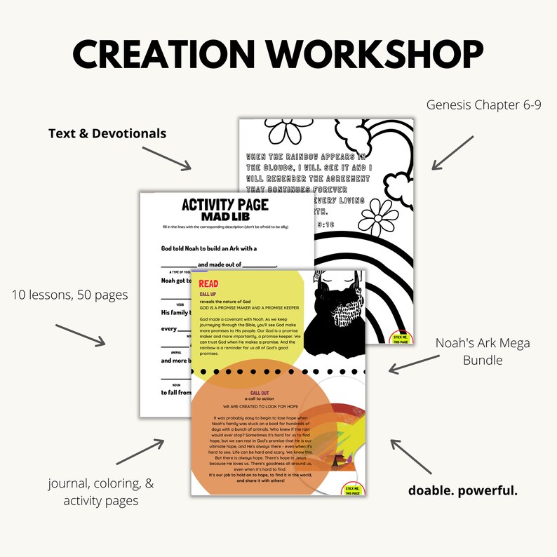 Noah's Ark Mega Bundle Genesis 6-9 Kids Bible Study W/ Journal ...