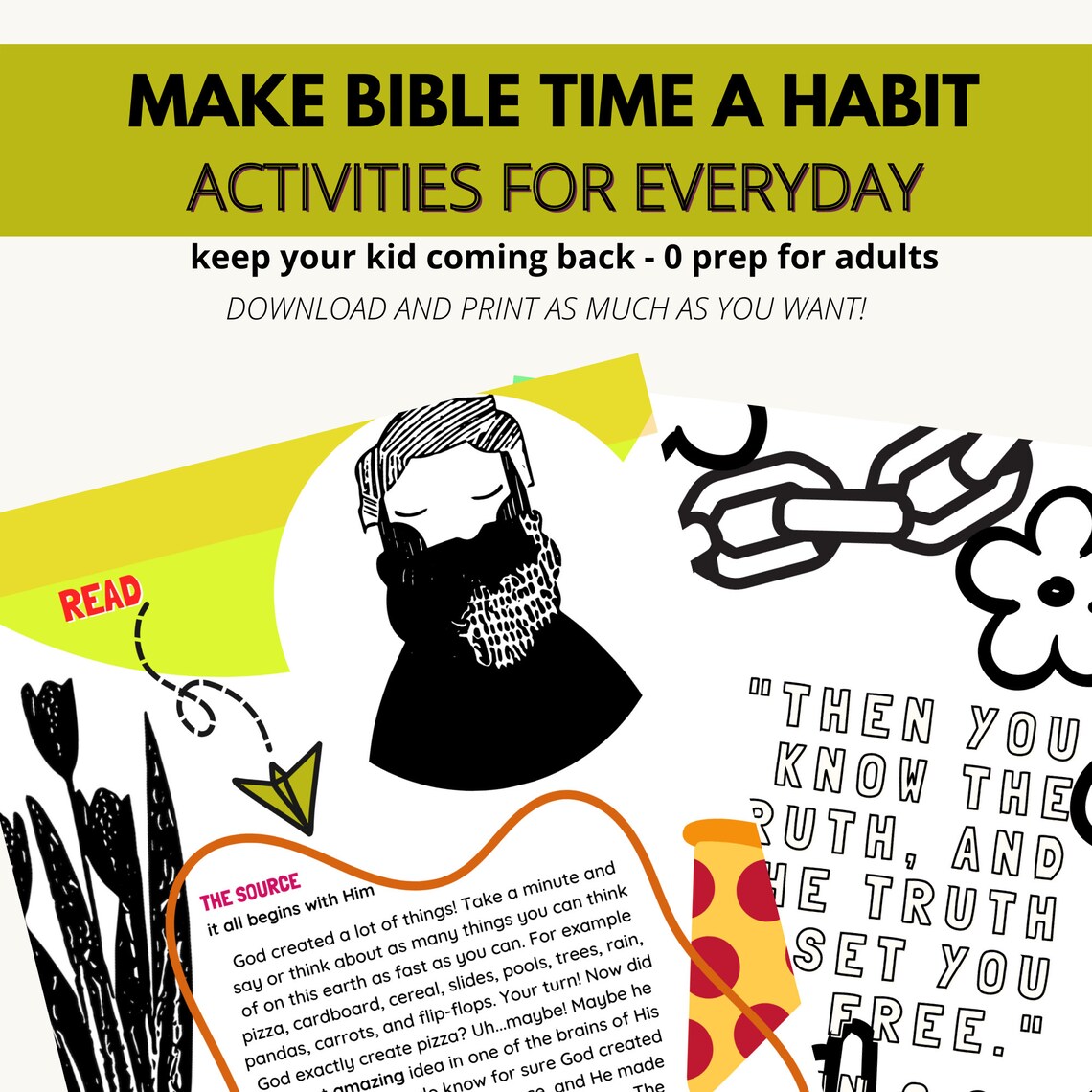 Genesis Bible Lesson, Guidebook W/ Coloring Pages; - DREAMERKID UNIT 1 ...