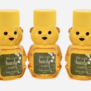 Mini Honey Bear Baby Shower Favors – Custom Labels – Sweet Bee Theme ...