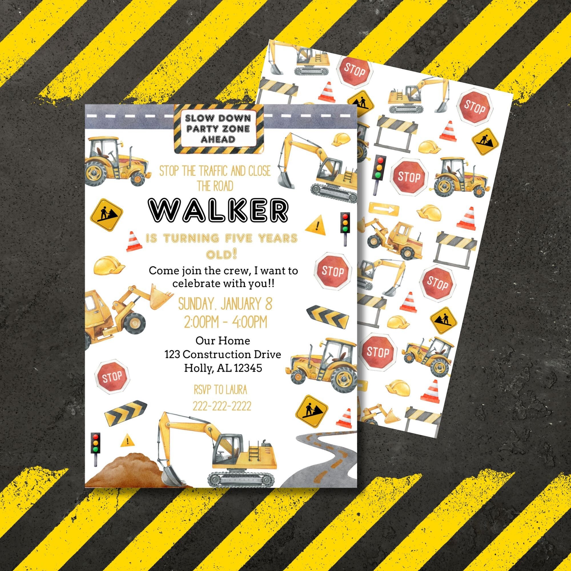 Construction Birthday Invitation - Etsy