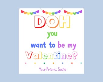 Printable Classroom Valentine Tags Valentines Day Play Dough - Etsy