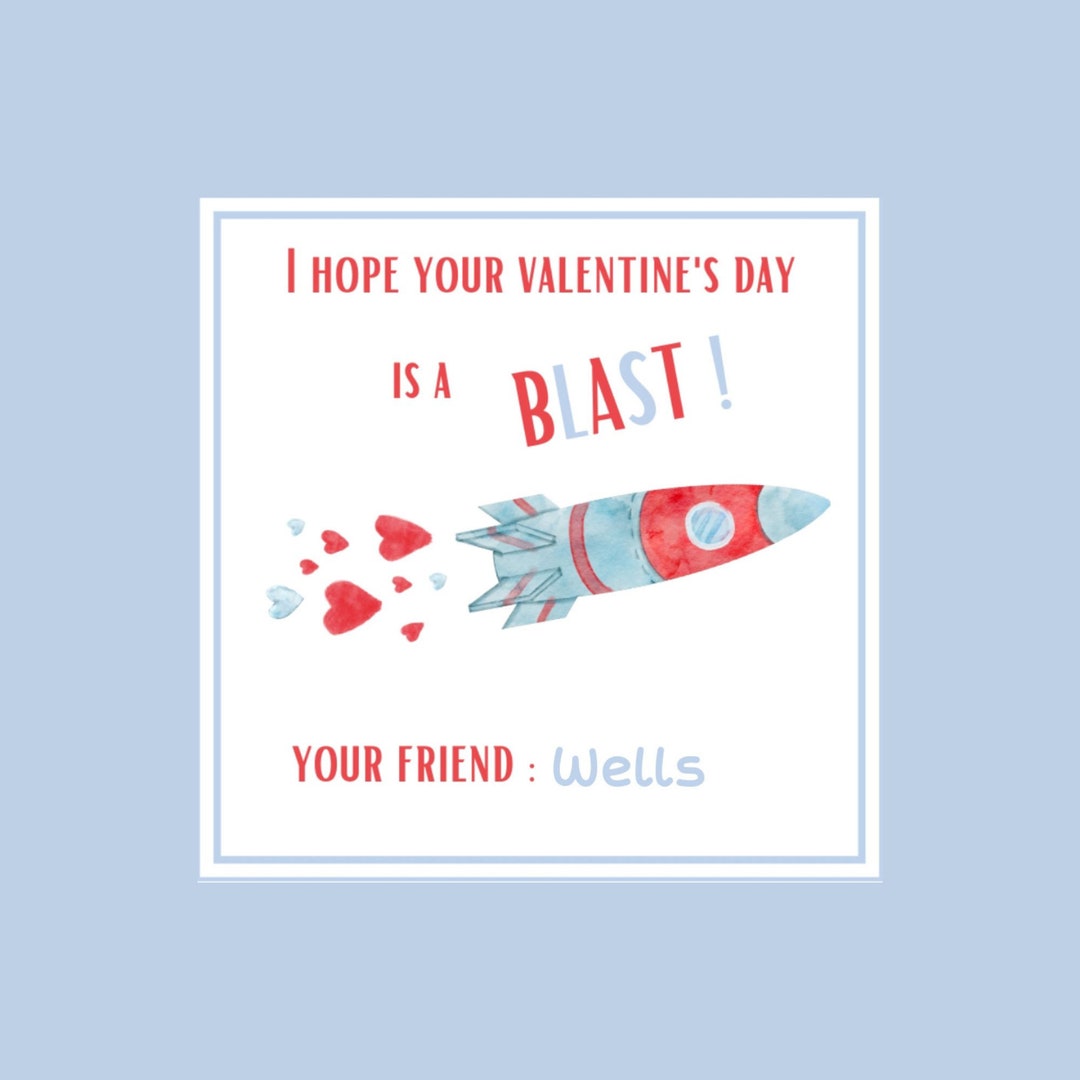 Rocket Ship Valentine Tag - Etsy