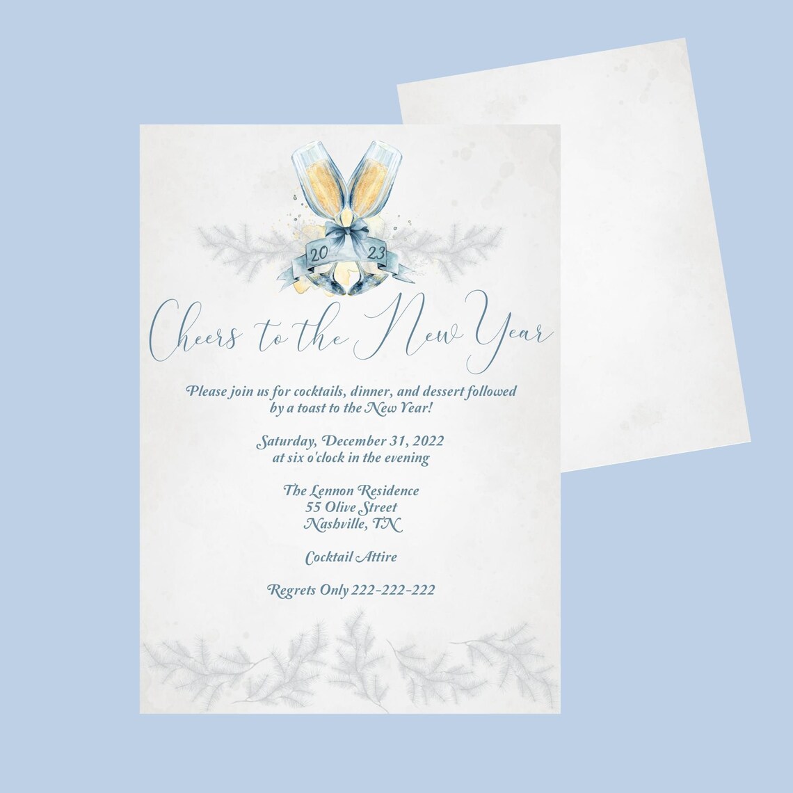 Printable New Years Dinner Party Invitation - Etsy