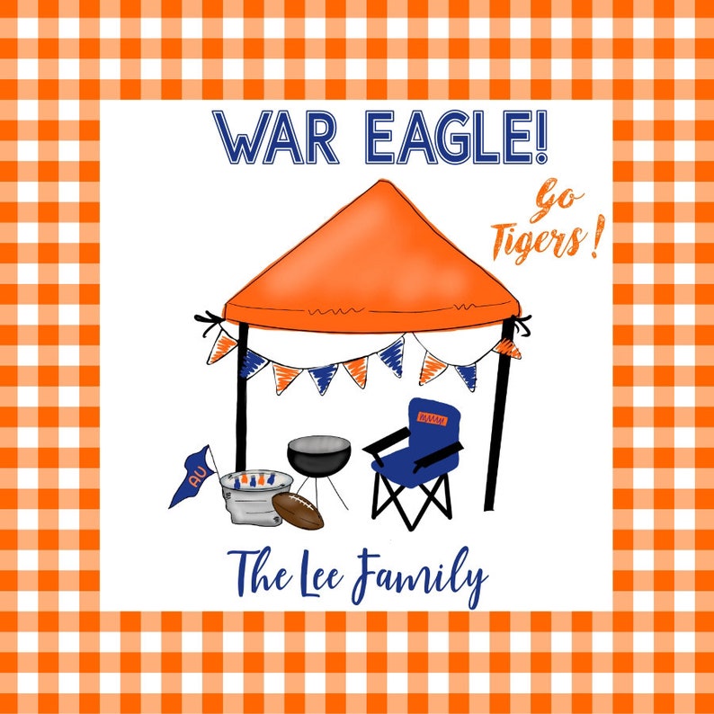 Auburn Tailgate Enclosure Card - Etsy