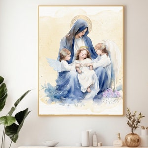 Baby Jesus Sleeping in the Virgin Mary's Lap,digital Prints Bundle ...