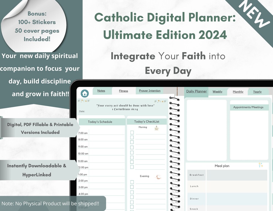 Ultimate Catholic Digital Daily Planner 2024 INSTANT DIGITAL DOWNLOAD ...
