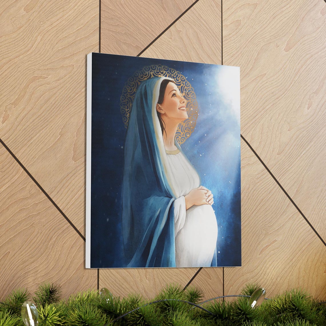 Mother Mary Canvas, Mother of Hope, Catholic Art , Pregnant Mary ...