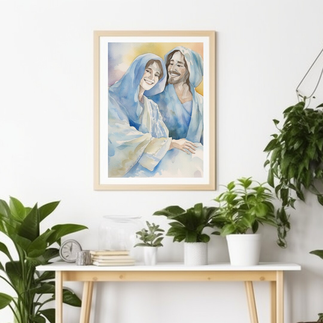 Mother Mary and Jesus Laughing - Catholic Printable Digital File ...