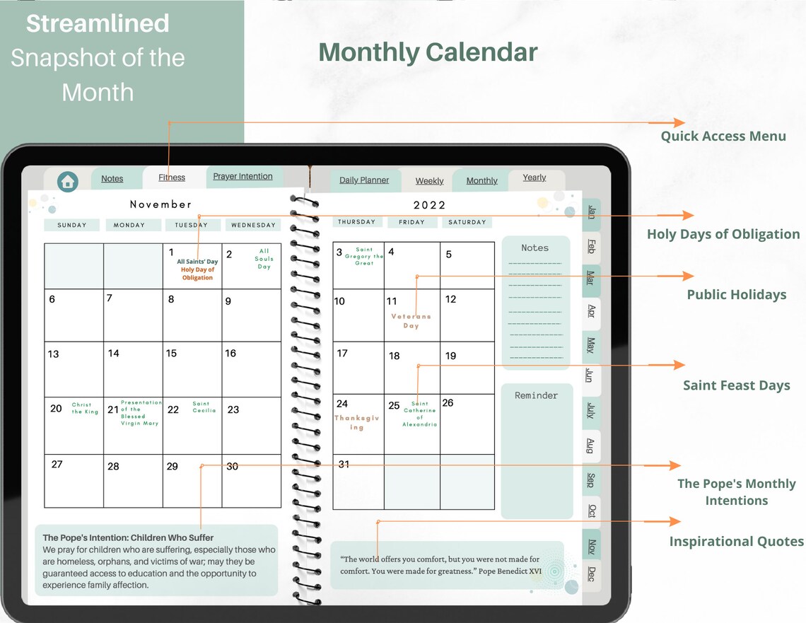 Ultimate Catholic Digital Daily Planner 2022 2023 INSTANT - Etsy