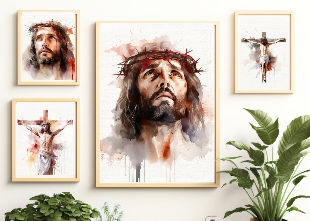 Jesus Cross Digital Prints Bundle, Catholic Digitalart,saint Art ...