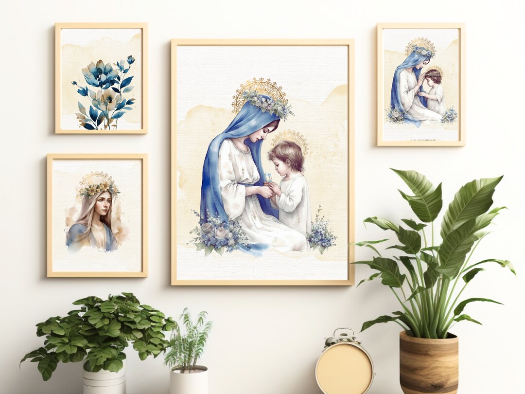 Blessed Mother Mary Crown of Flowers / Printable Bundle , Catholic Gift ...