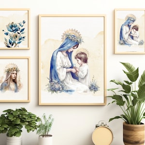 Blessed Mother Mary Crown of Flowers / Printable Bundle , Catholic Gift ...