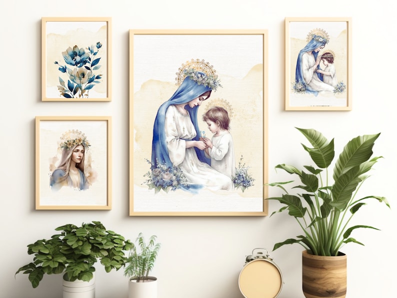 Blessed Mother Mary Crown of Flowers / Printable Bundle - Etsy