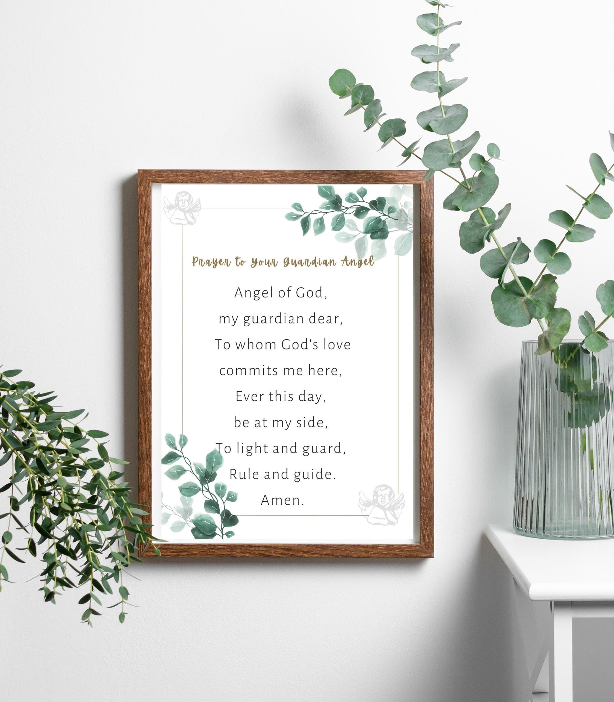 Prayer to Your Guardian Angel Printable, Wall Decor, Catholic Poster ...