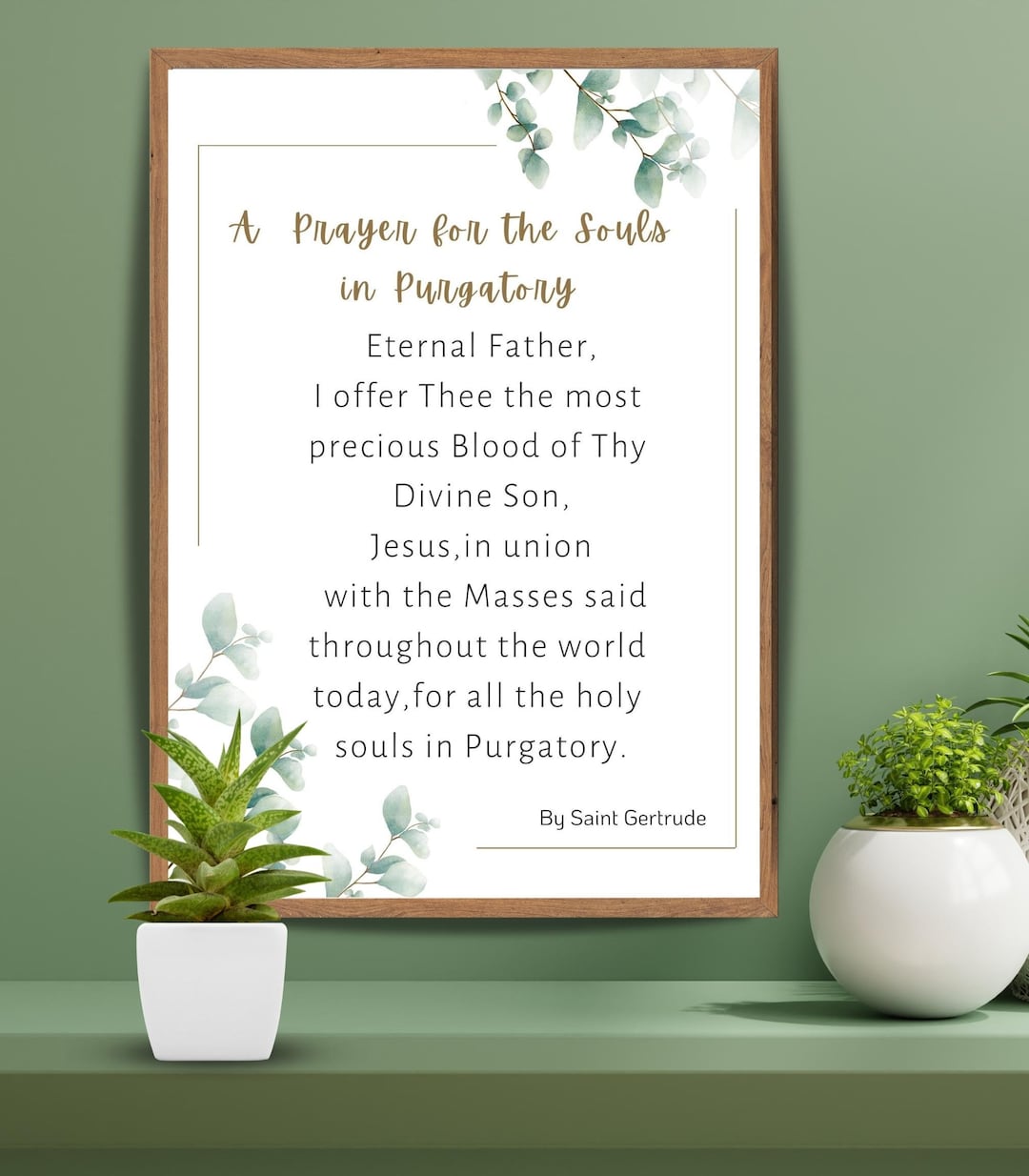The Prayer of St. Gertrude for the Souls in Purgatory, Wall Decor ...