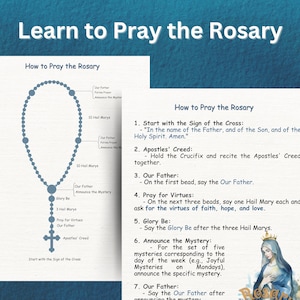 How to Pray the Rosary, Catholic Kids Printable Prayer Bundle ...