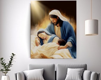 St. Joseph and Baby Jesus Canvas Prints, Saint Art, St. Joseph Canvas ...