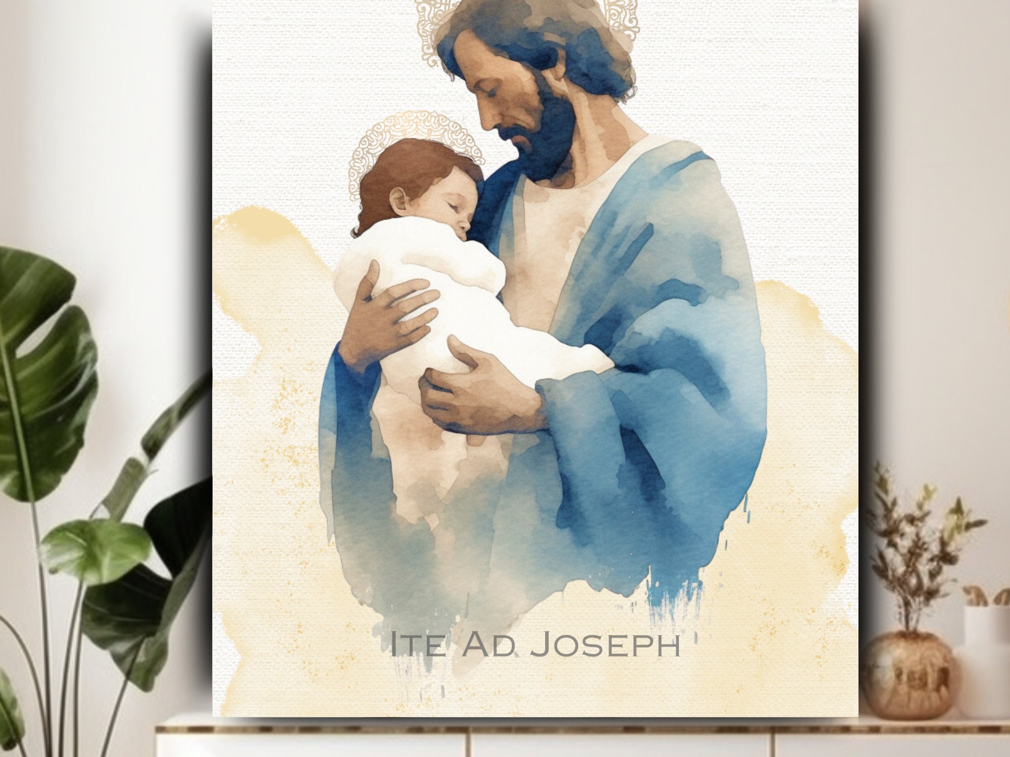 St. Joseph and Baby Jesus Canvas Prints Saint Art St. Joseph - Etsy