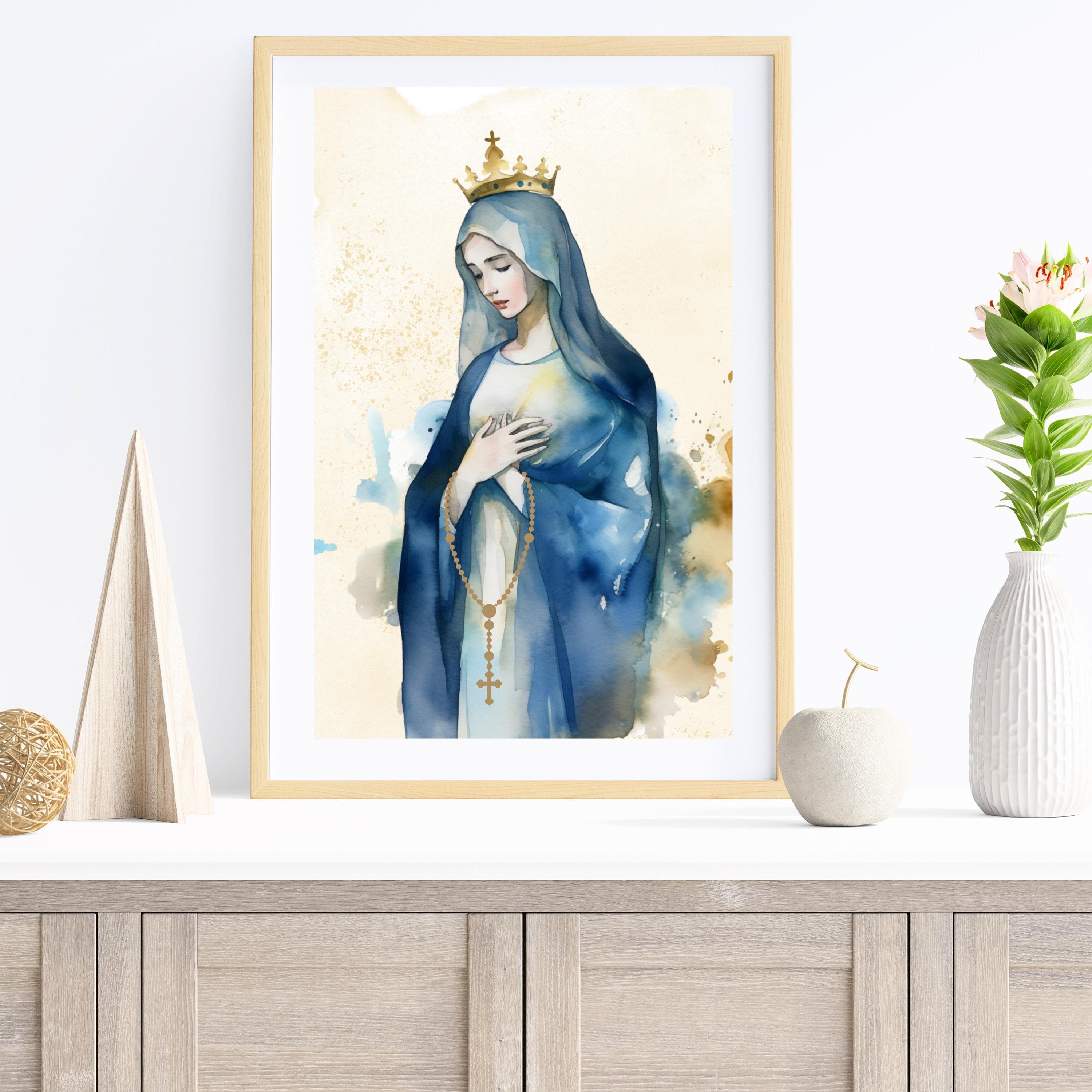 Mother Mary’s Blue Mantle Digital Art ,under Your Protection,our Lady ...
