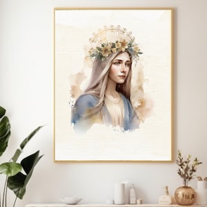 Blessed Mother Mary Crown of Flowers / Printable Bundle , Catholic Gift ...