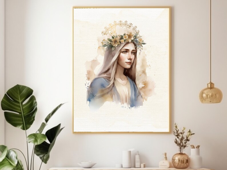 Blessed Mother Mary Crown of Flowers / Printable Bundle - Etsy