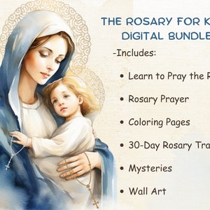 How to Pray the Rosary, Catholic Kids Printable Prayer Bundle ...