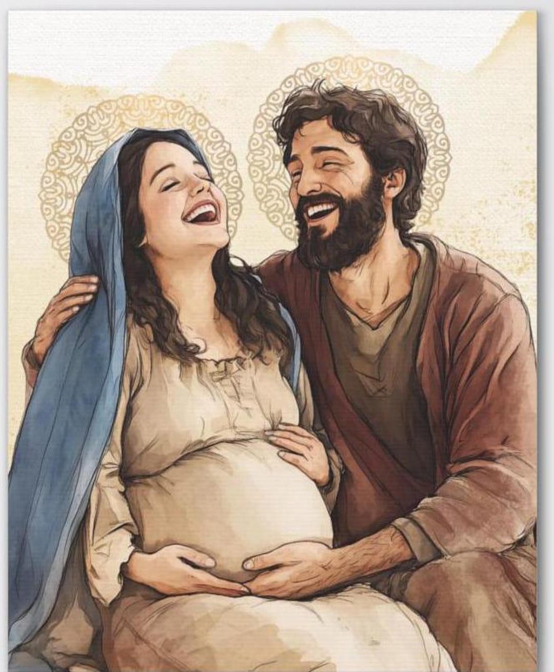 Holy Family Canvas Print, Catholic Art, Catholic Gift, St Joseph and ...