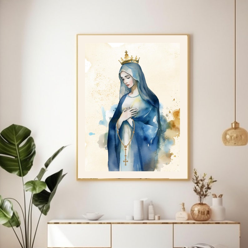 Mother Mary’s Blue Mantle Digital Art ,under Your Protection,our Lady ...