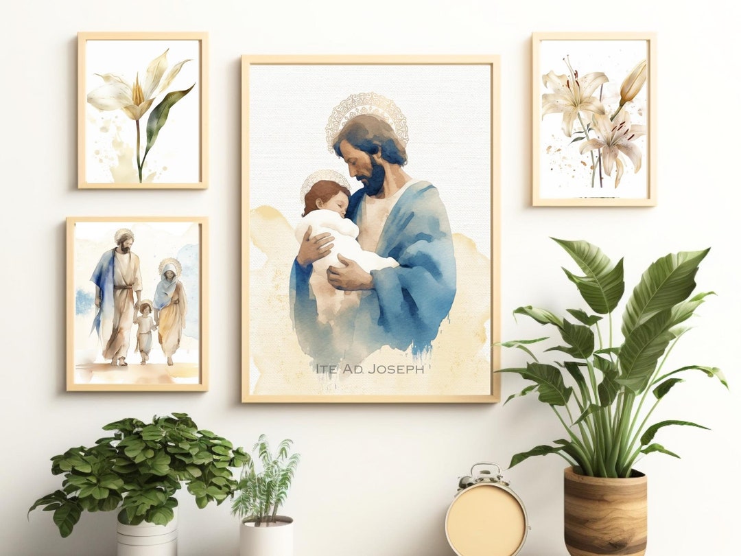 St.joseph and Baby Jesus Art Printable Bundle, Saint Art, St. Joseph ...