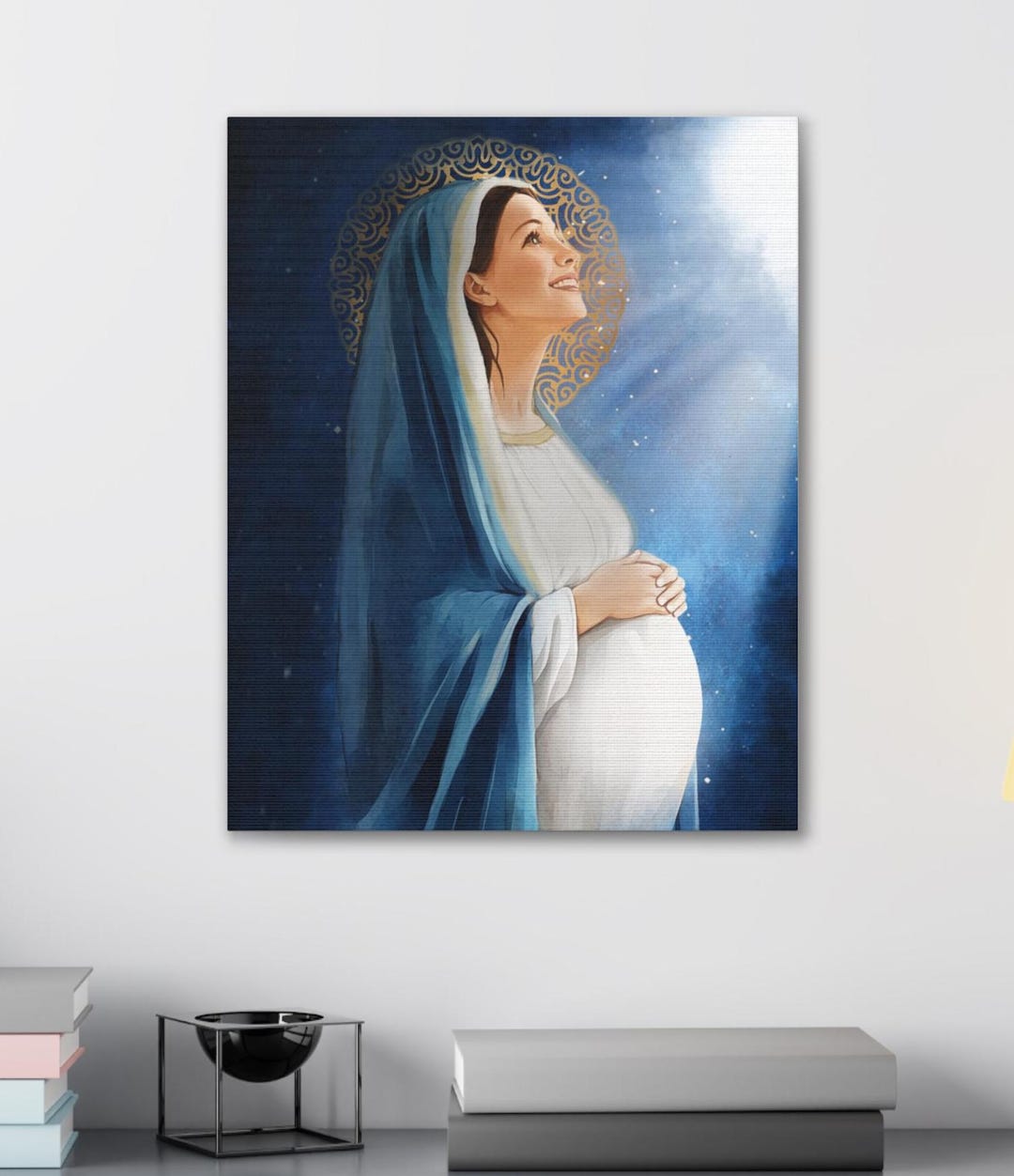 Mother Mary Canvas, Mother of Hope, Catholic Art , Pregnant Mary ...