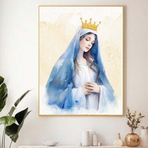 Blessed Virgin Mary Watercolor Digital Bundle, DOWNLOADABLE Digital ...