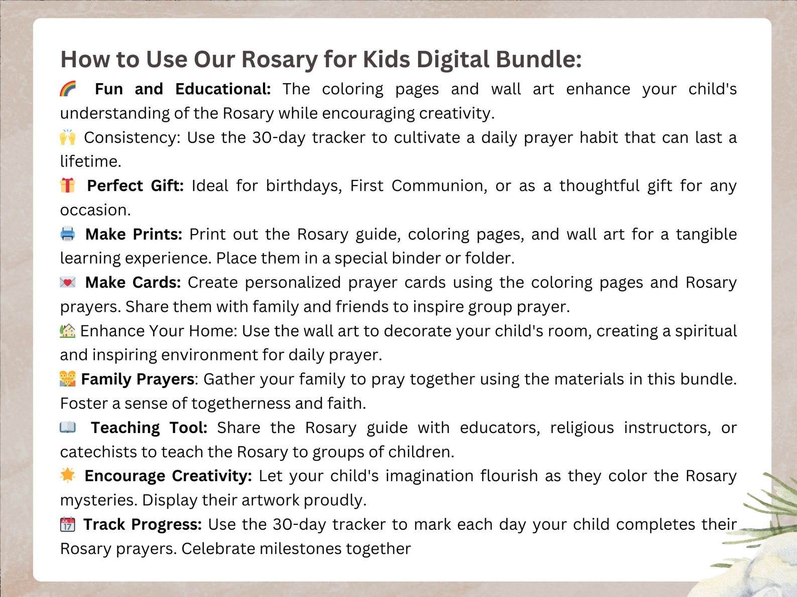 How to Pray the Rosary, Catholic Kids Printable Prayer Bundle ...