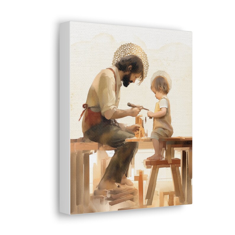 St. Joseph and Baby Jesus Canvas Prints Saint Art St. Joseph - Etsy