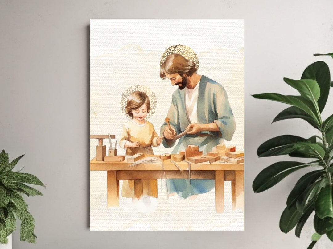 St Joseph Satin Posters (210gsm),portrait for Home- Decor- Catholic ...